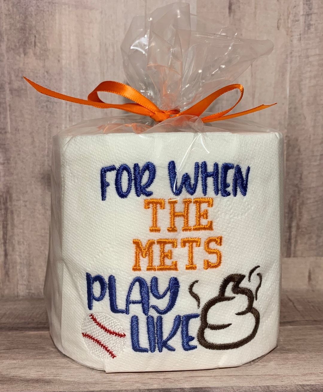Mets Baseball Embroidered Toilet Paper | Mets Gag Gift | Mets Potty ...