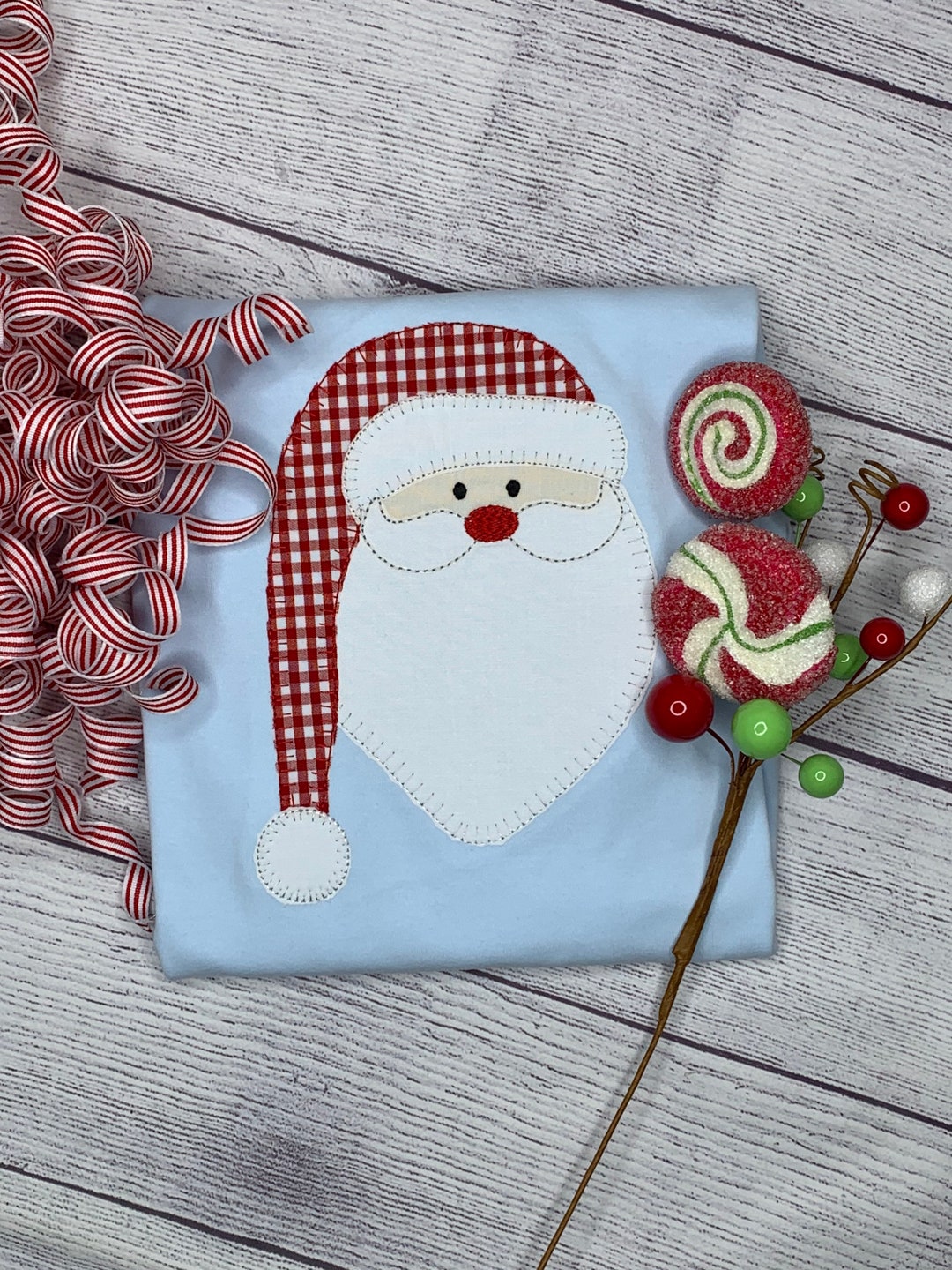 Personalized Embroidered Santa Shirt | Christmas Shirt for Kids | Santa ...