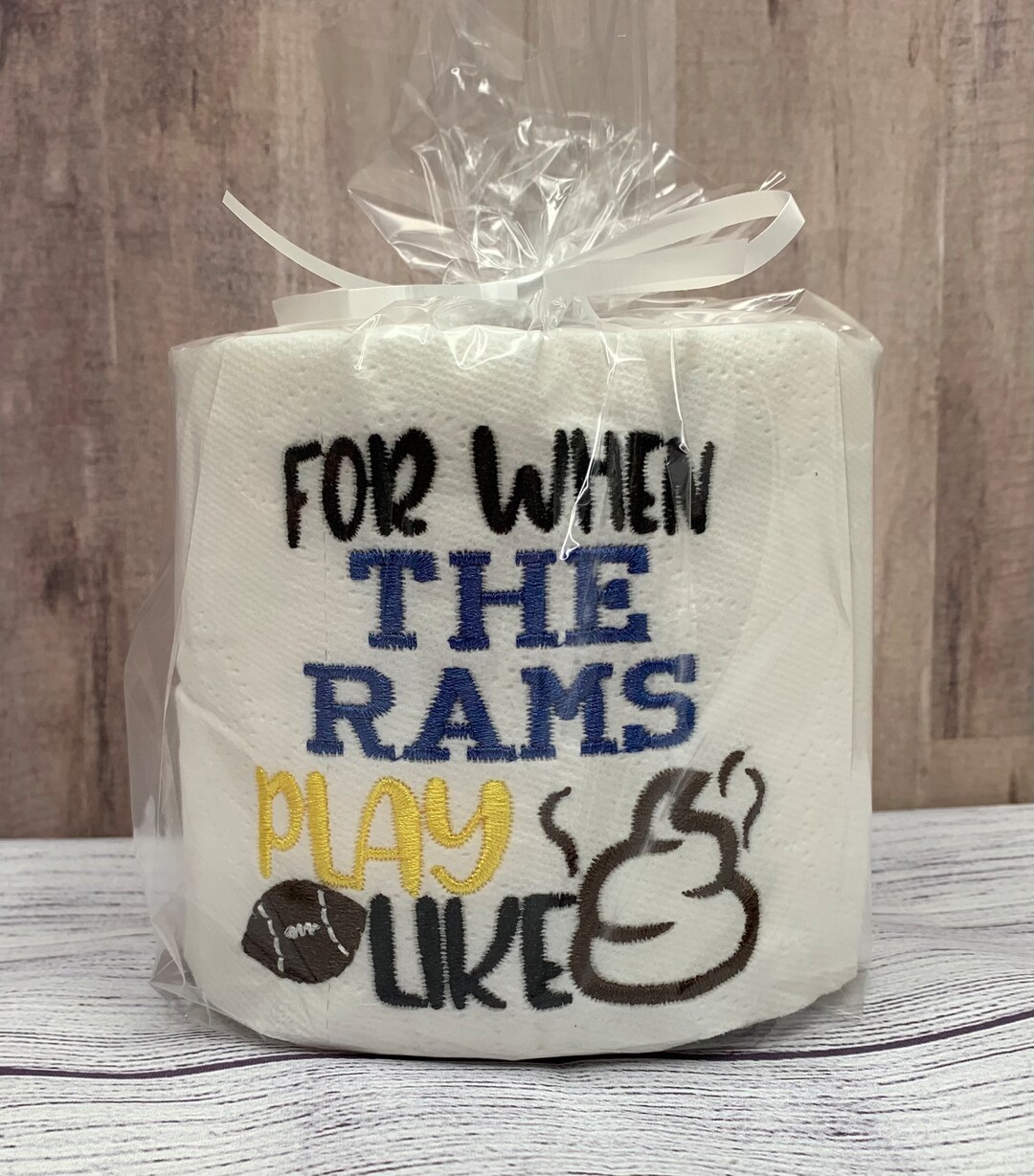 Rams Embroidered Toilet Paper | Rams Potty Humor | Rams Football | Rams ...
