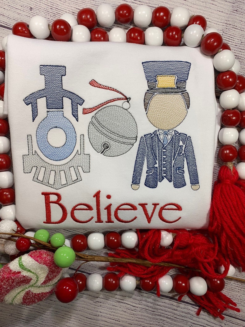 Embroidered Polar Express Christmas Shirt Believe Ticket - Etsy