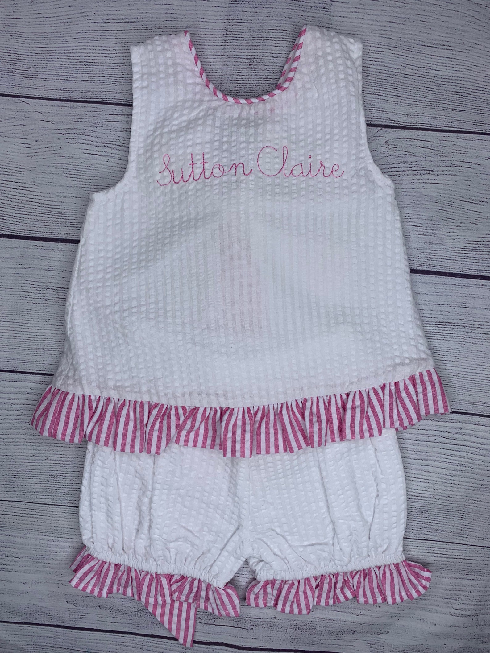Girls 2-piece Seersucker Swing Back Set Personalized 2 Piece - Etsy