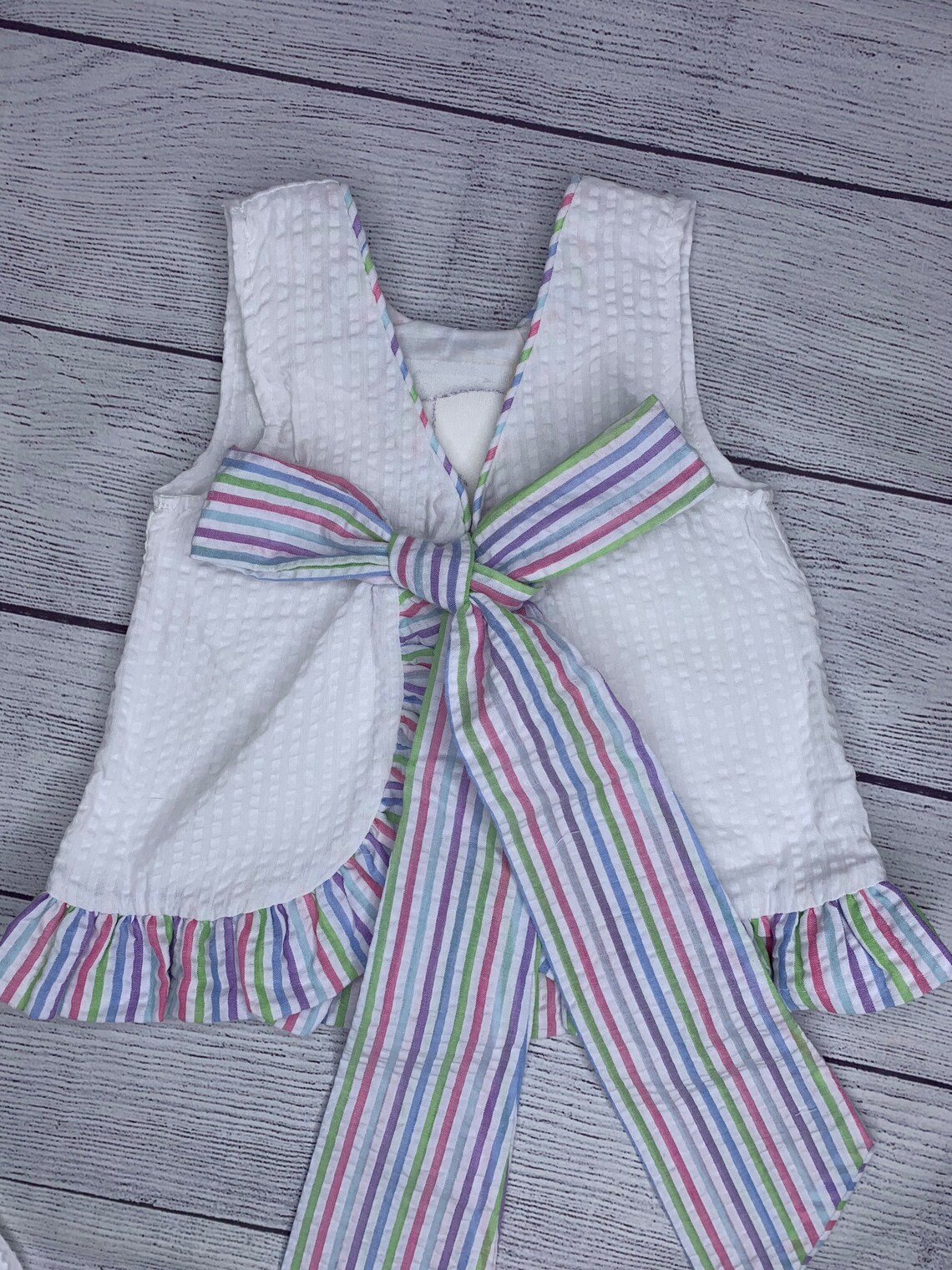 Girls 2-piece Seersucker Swing Back Set Personalized 2 Piece - Etsy