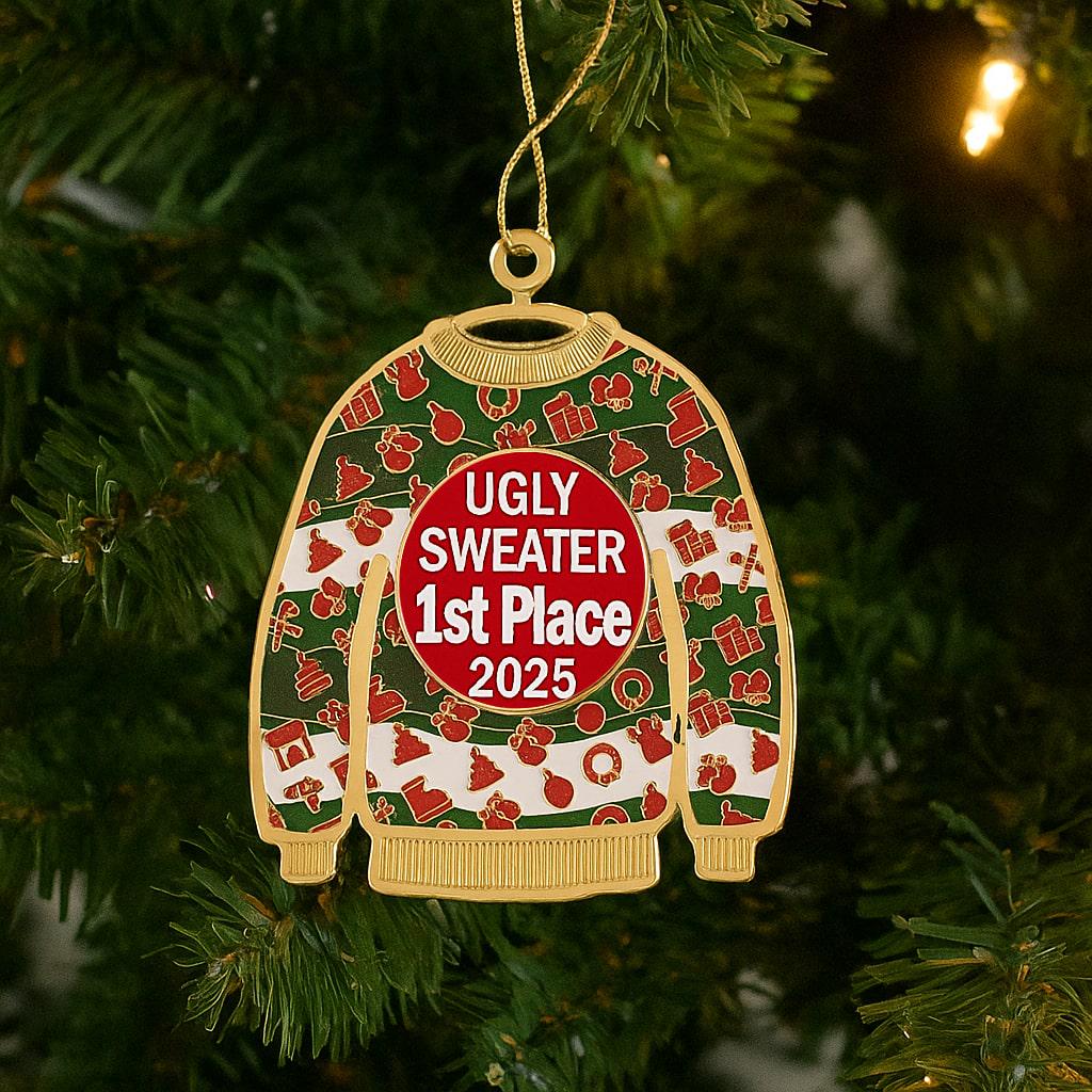 Ugly Sweater Funny Christmas Holiday Party Prize | Ornaments ...
