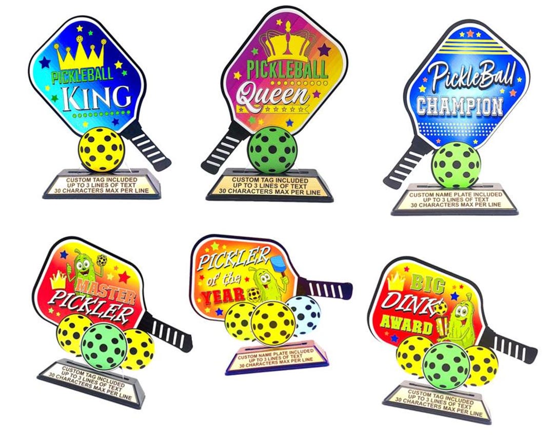 Personalized Pickleball Trophy Award - Custom Acrylic With 3 Lines of ...