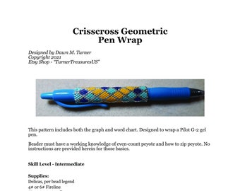 Geometric 1 Pen Wrap Peyote Seed Beading Pattern Miyuki - Etsy