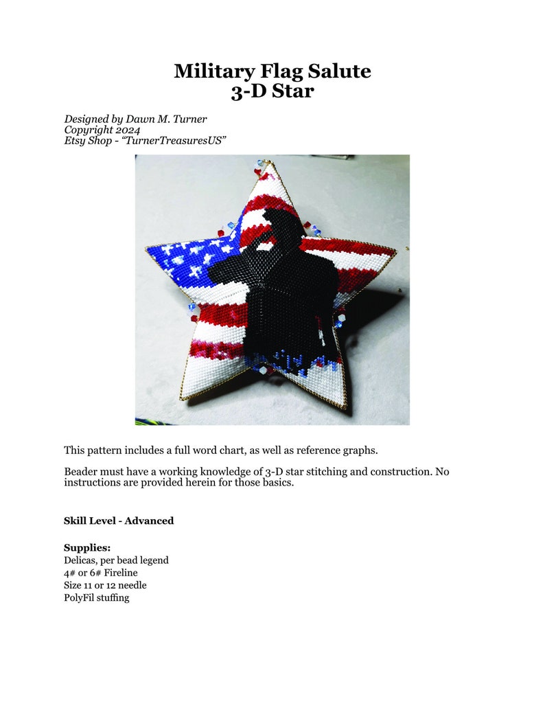 PATTERN, Military Flag Salute 3D Star - Etsy