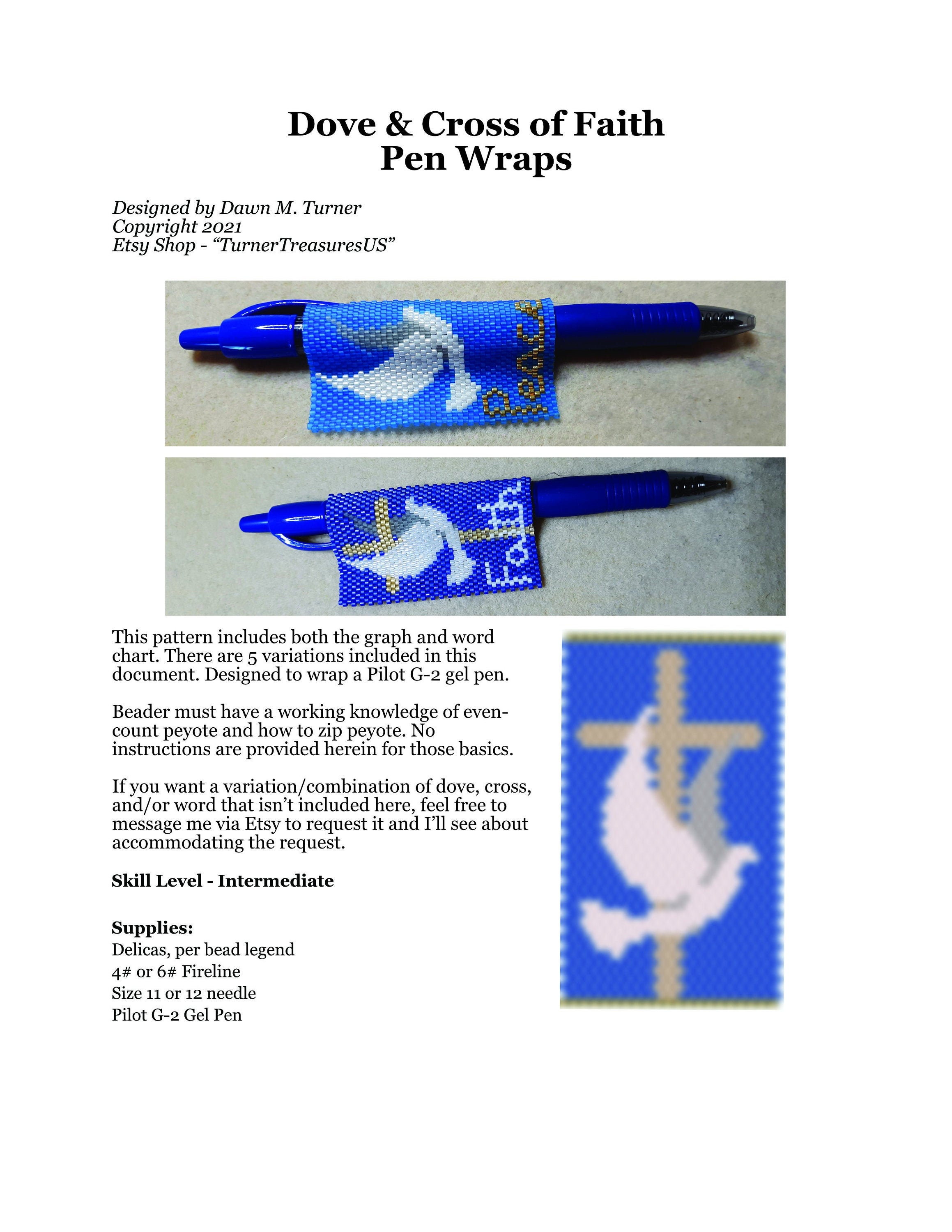 PATTERNS, Dove and Cross of Faith Pen Wraps - Etsy