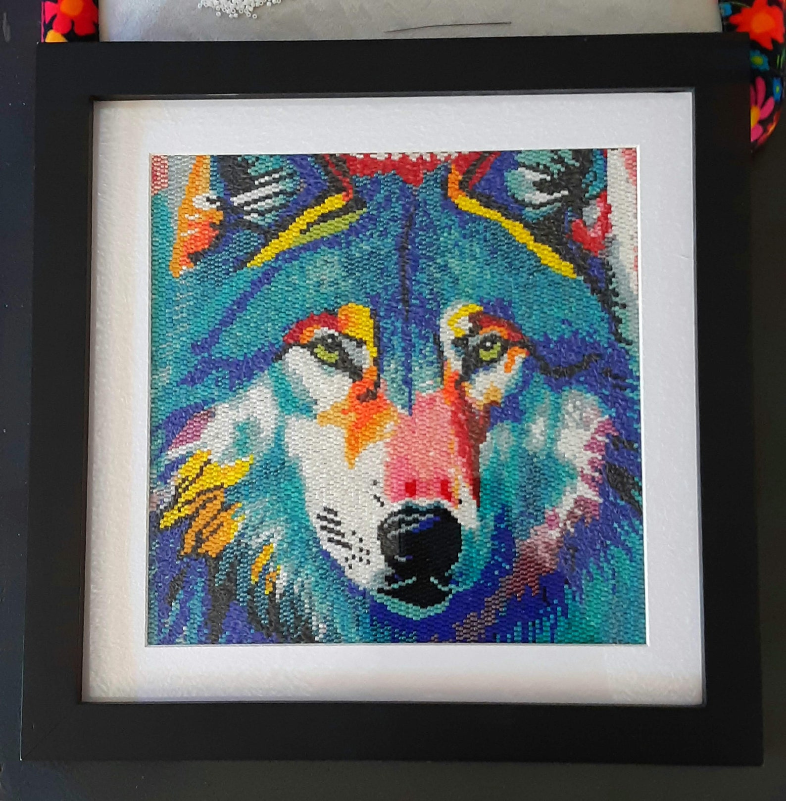 PATTERN, Colorful Wolf Tapestry - Etsy