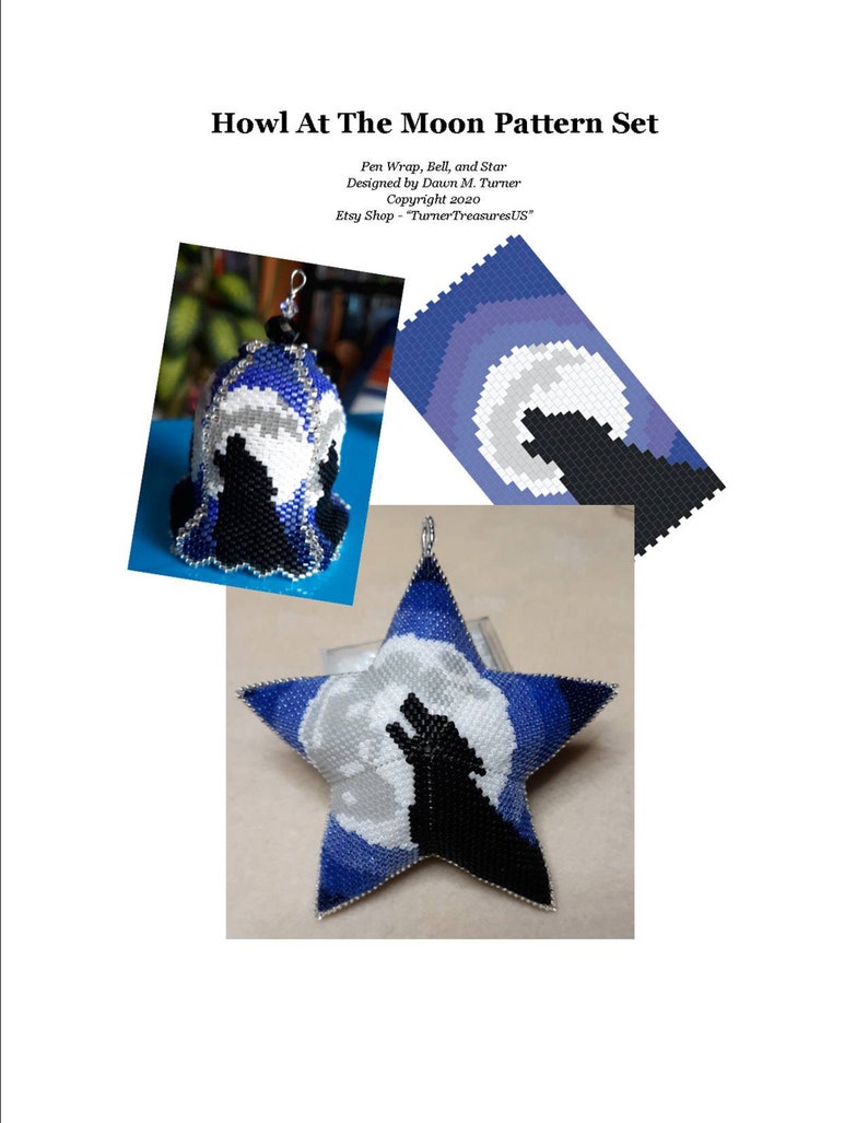 PATTERN SET, Howl at the Moon - 3 Patterns - Etsy
