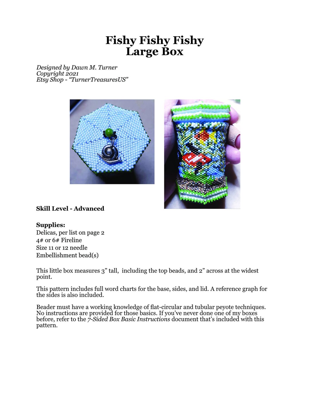 PATTERN, Fishy Fishy Fishy Large Box - Etsy