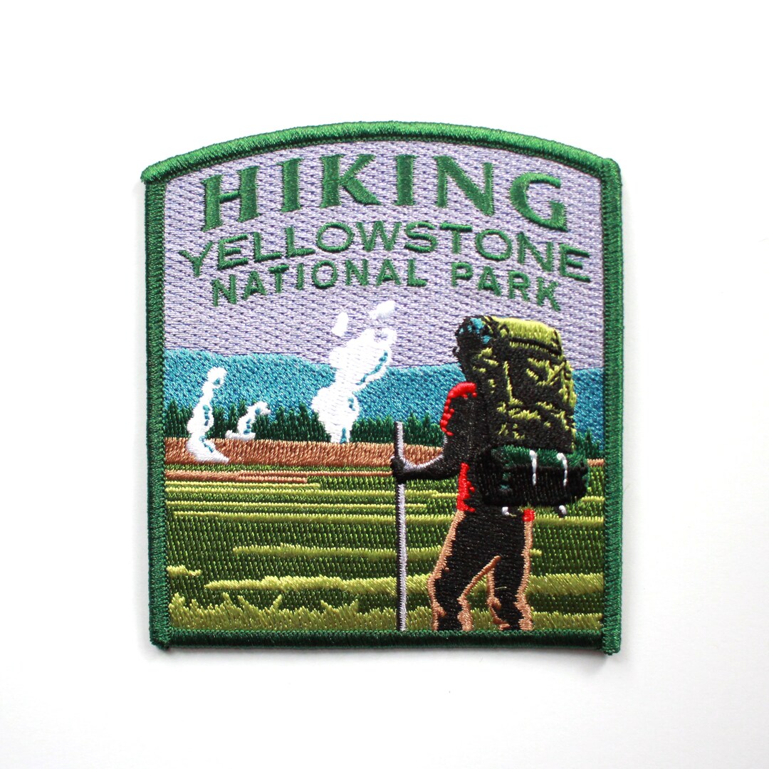 Official Yellowstone National Park Souvenir Patch Hiking Old Faithful ...