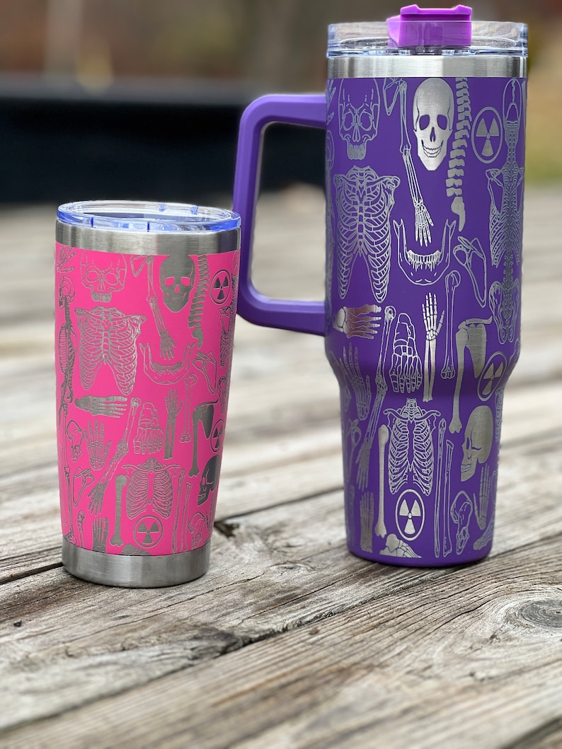 Laser Engraved Bones-skeleton-xray Tech- Radiology Themed Cup-20oz-40oz ...