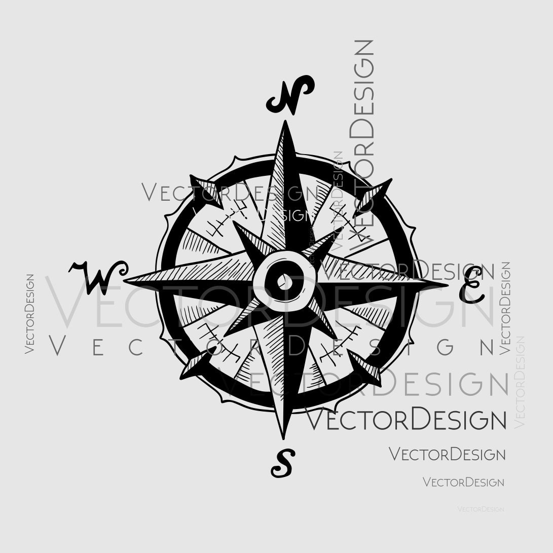 Map Compass v4 Graphics SVG Dxf EPS Png Cdr Ai Pdf Vector Art | Etsy
