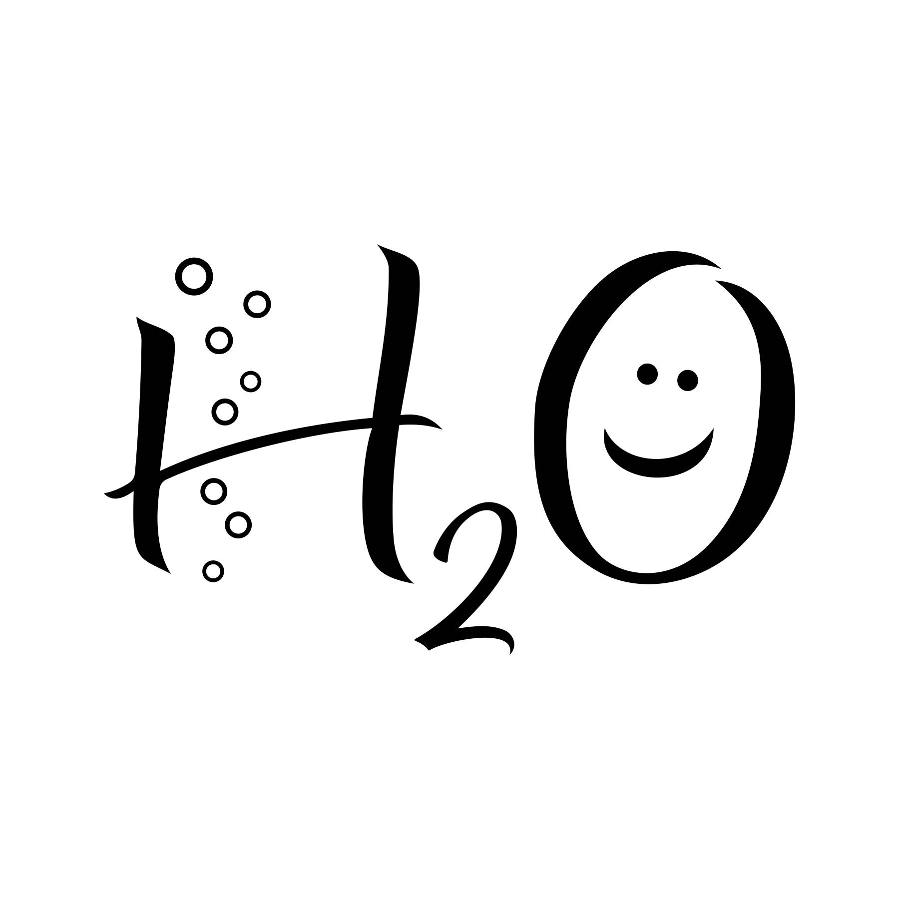 H2O Water Chemical Symbol Graphics SVG Dxf EPS Png Cdr Ai Pdf | Etsy