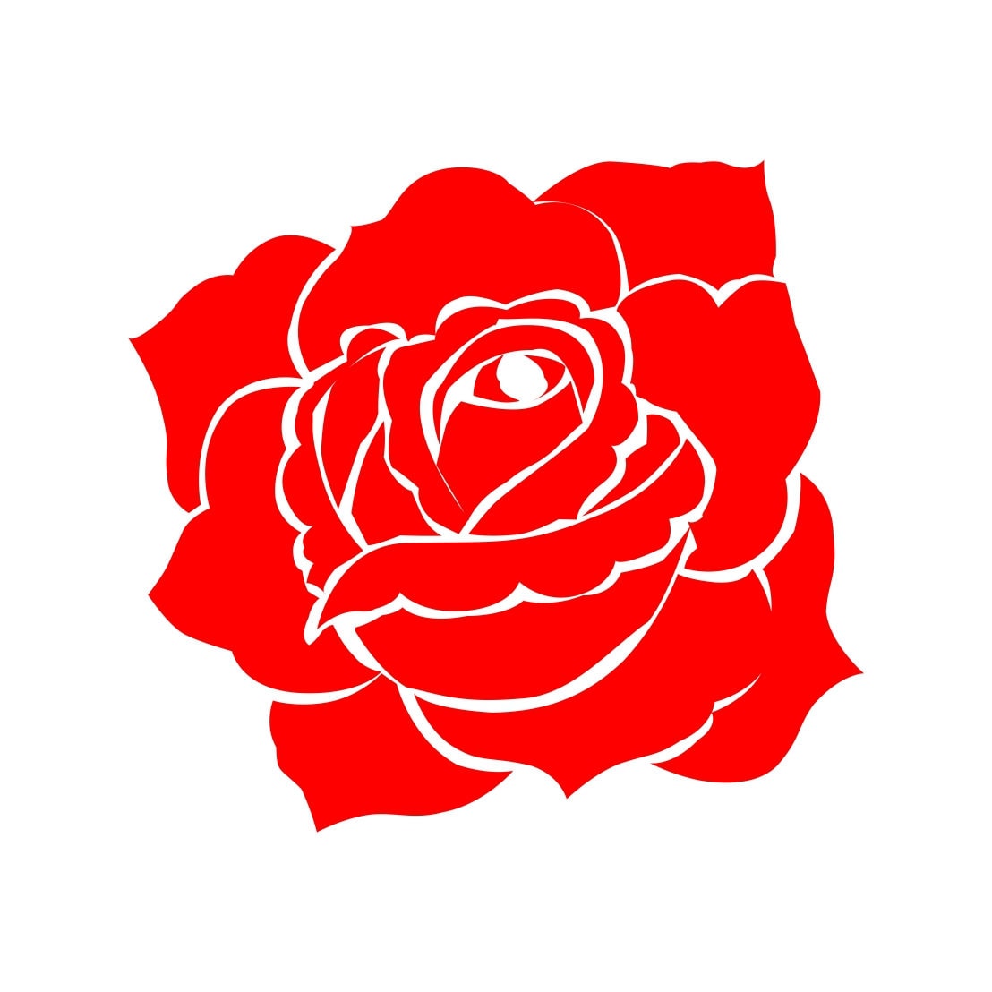 Red Rose Flower Bloom Graphics SVG Dxf EPS Png Cdr Ai Pdf | Etsy