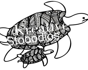 Zentangle turtle svg | Etsy