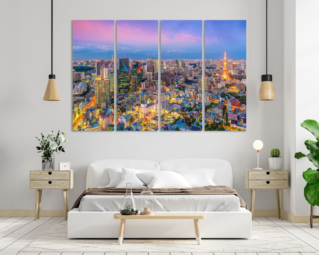 Tokyo Cityscape Painting for Wall Japan Decor for Home Tokyo - Etsy
