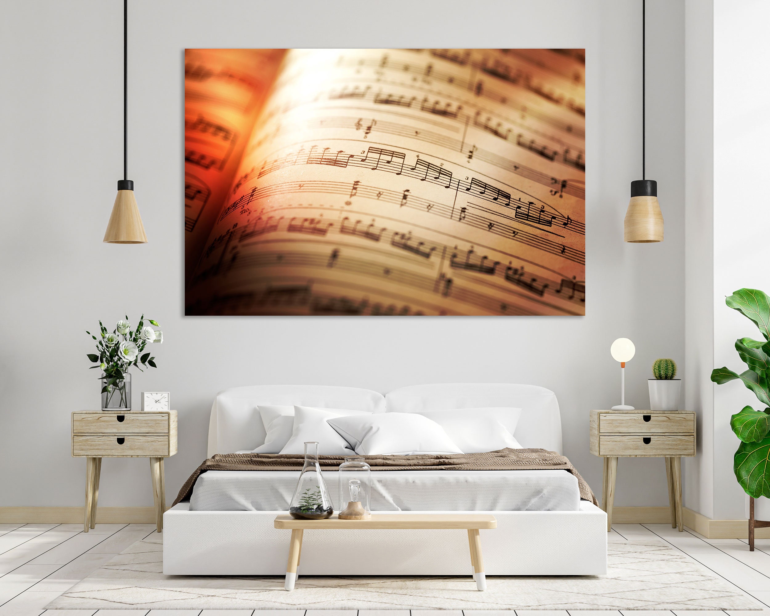 Music Notes at Sunlight Art for Wall, Vintage Music Decor Home, Music ...