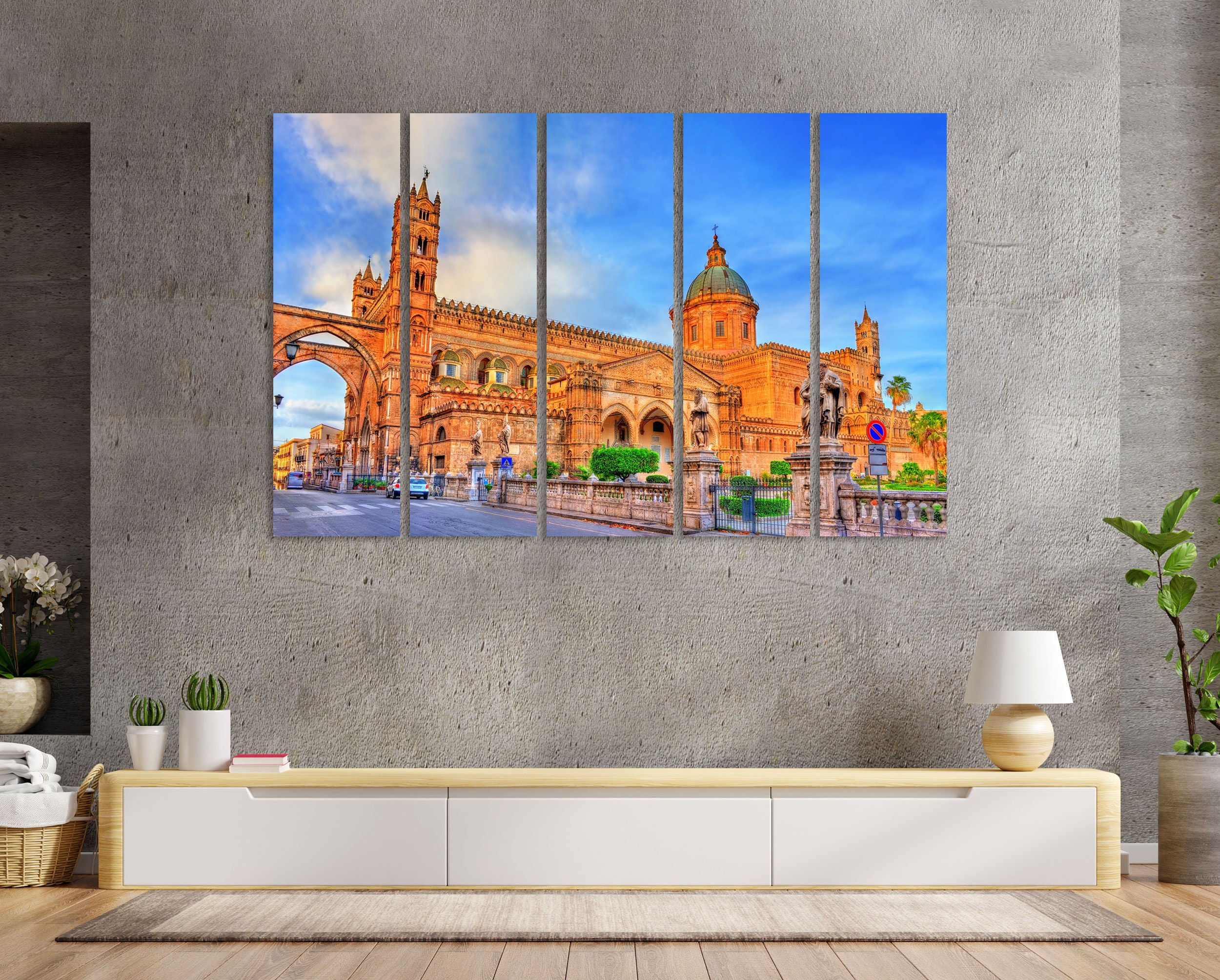Palermo Cathedral in Sicily Art for Wall, Sicily City Print Canvas ...