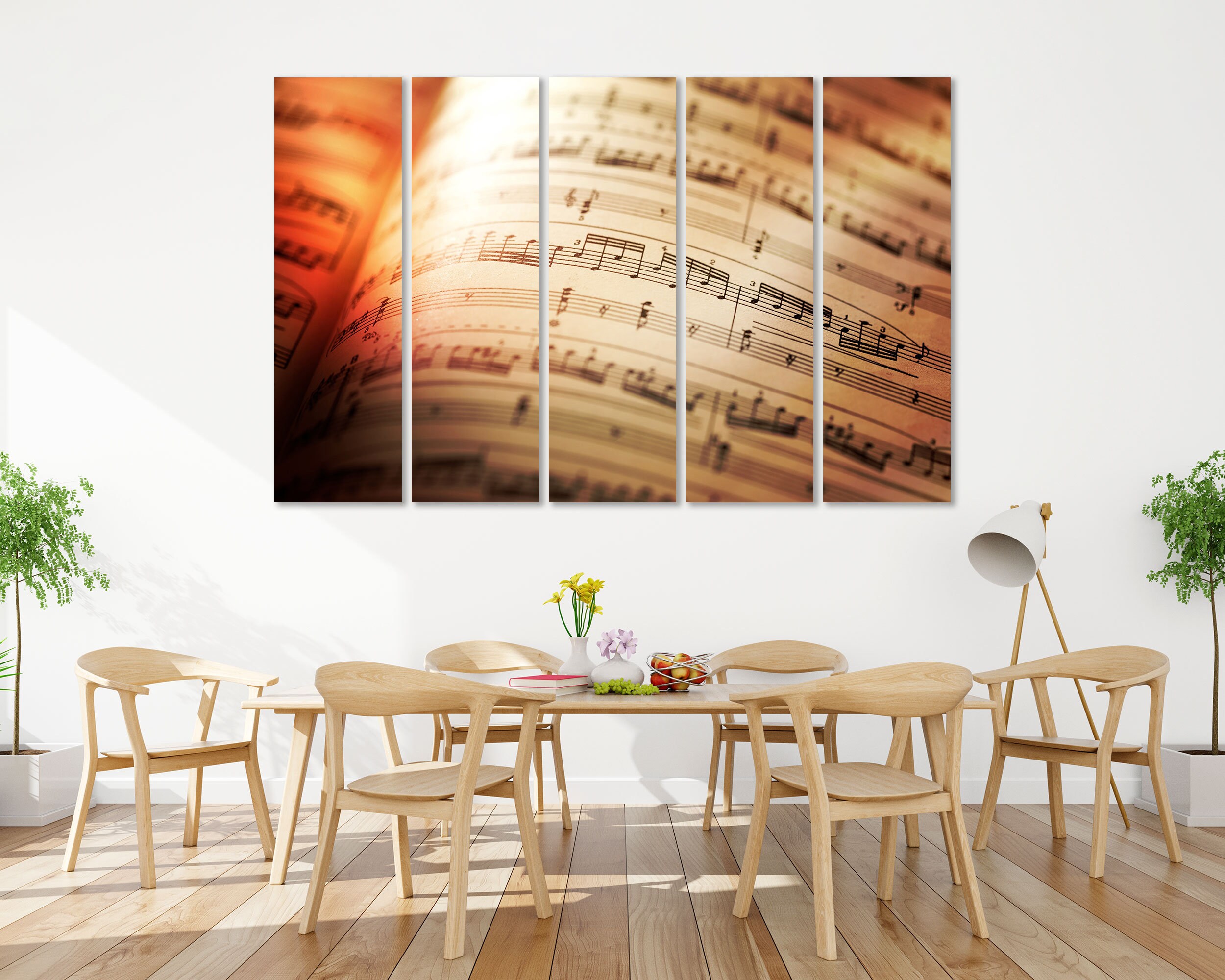 Music Notes at Sunlight Art for Wall, Vintage Music Decor Home, Music ...