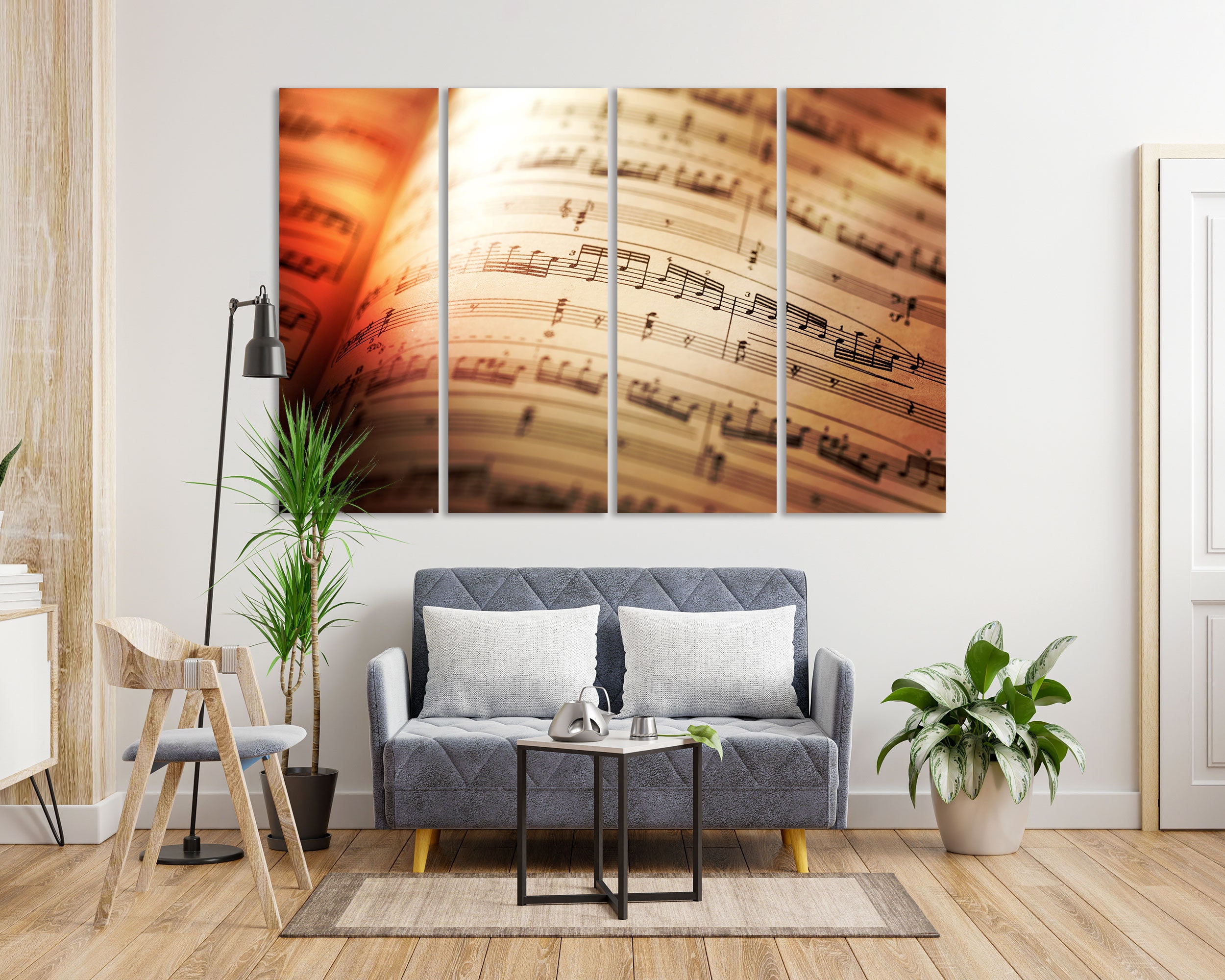 Music Notes at Sunlight Art for Wall, Vintage Music Decor Home, Music ...