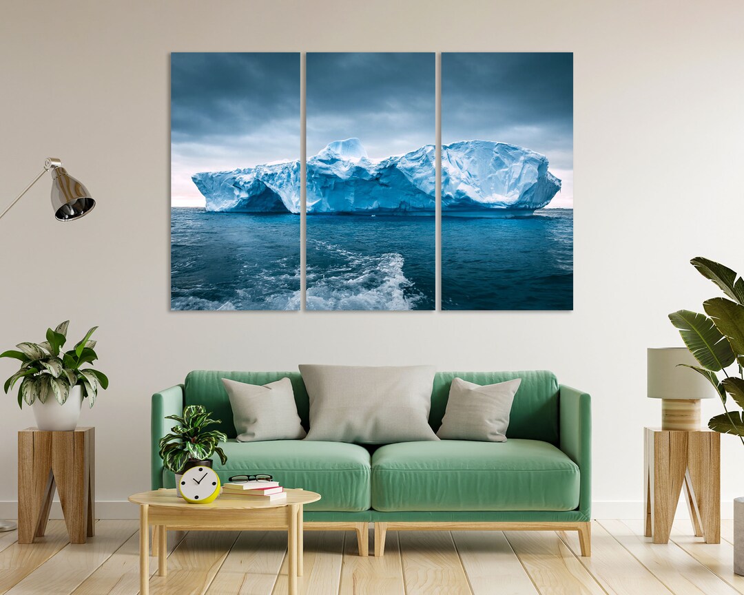 Big Massive Iceberg Print Picture on Canvas, Ocean Art Wall, Nautical ...