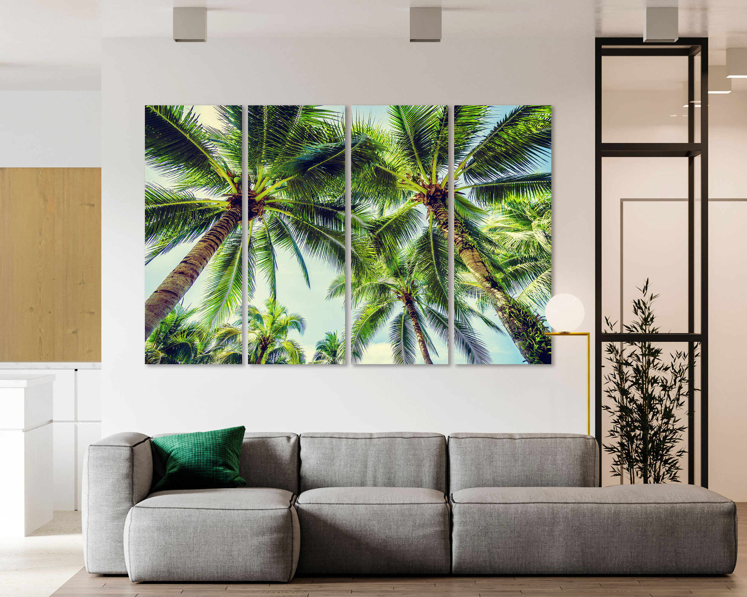 Palm Trees Wall Decor, Green Tree Design Wall Art, Tropical Trees ...