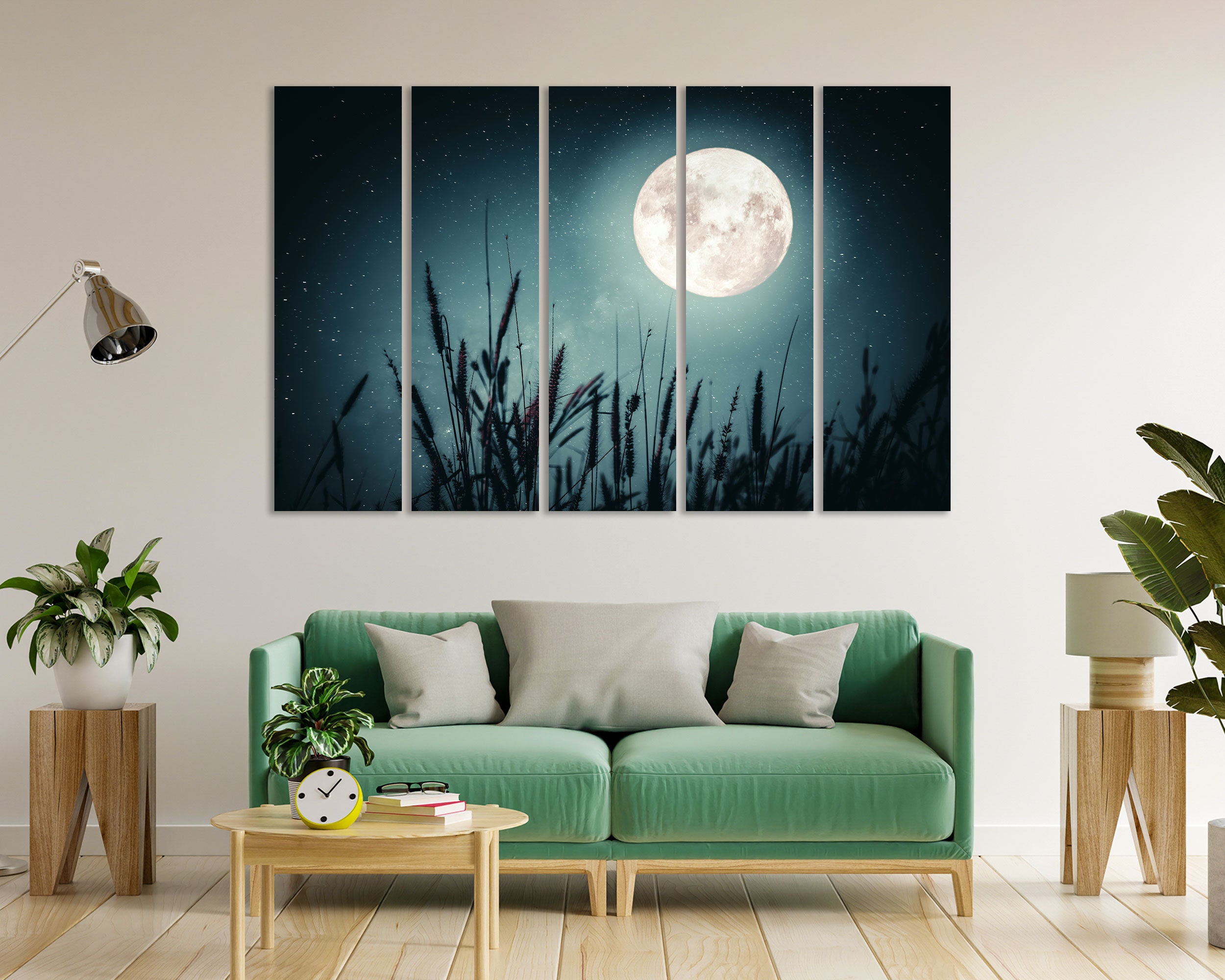 Full Moon Wall Art, Moon Modern Wall Decor, Night Sky Art for Decor ...
