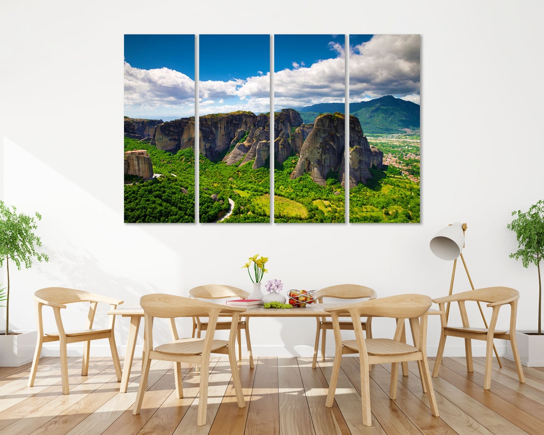 Meteora Rock Photo Print, Greece Mountains Landscape Decor Wall ...
