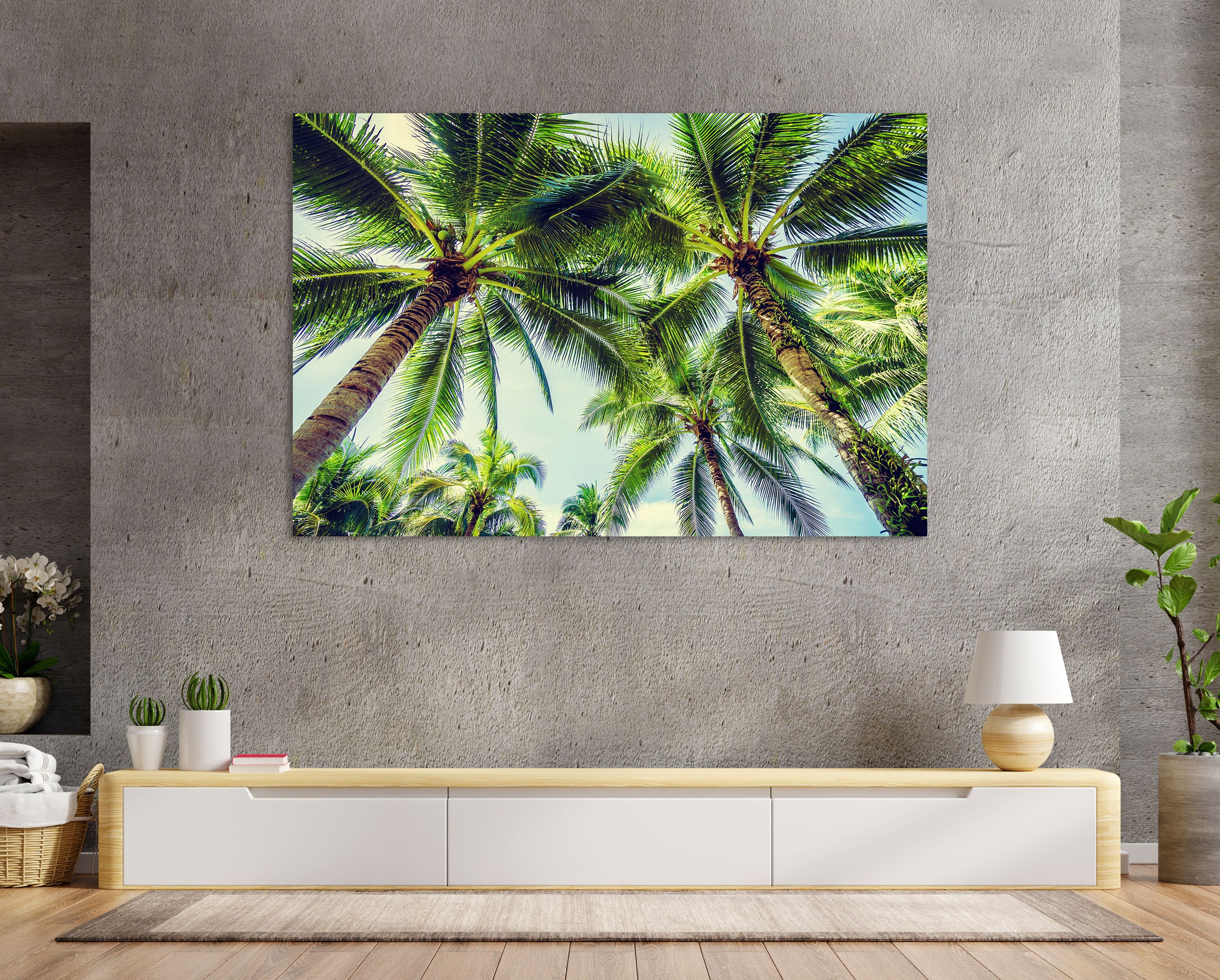 Palm Trees Wall Decor, Green Tree Design Wall Art, Tropical Trees ...