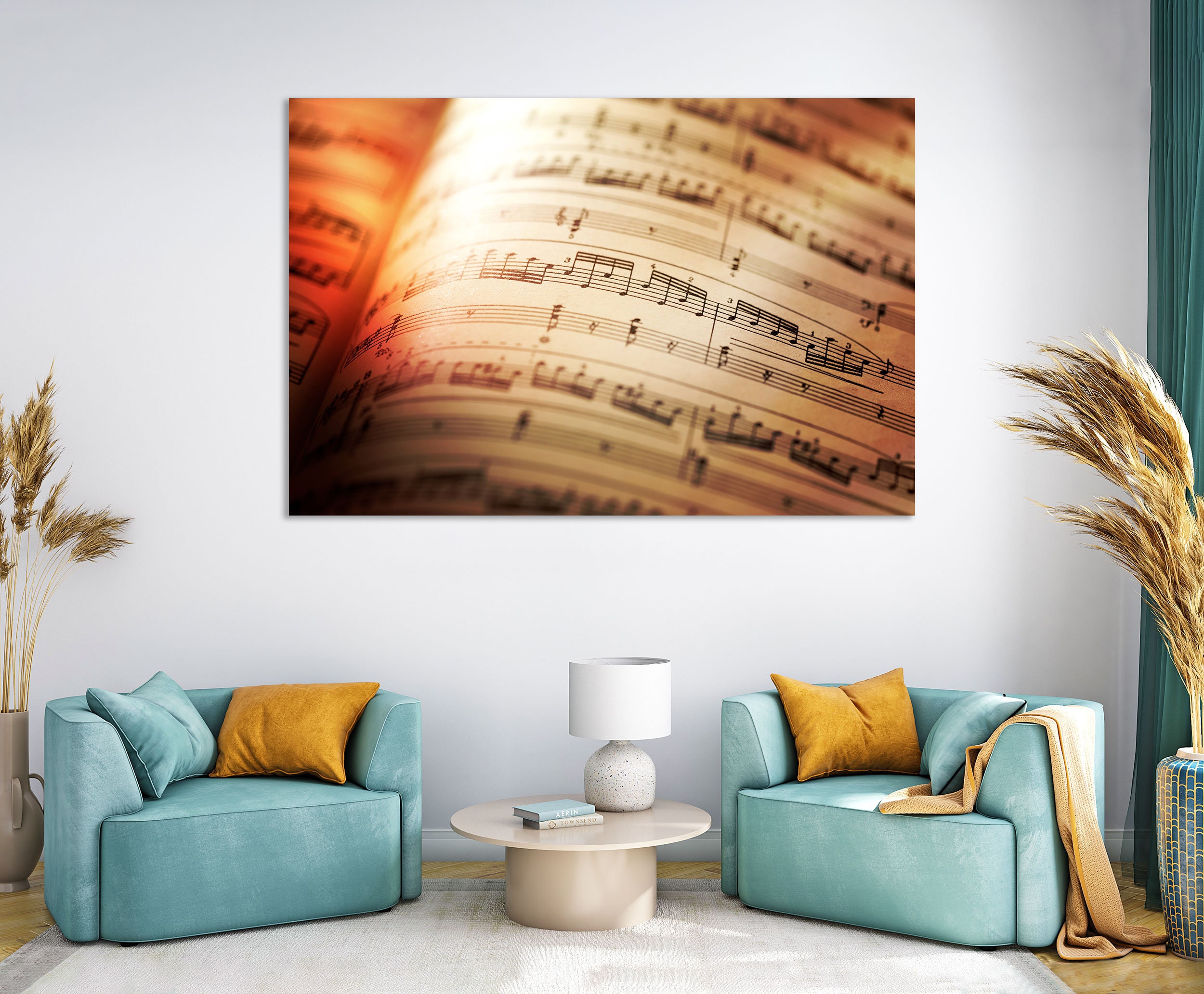 Music Notes at Sunlight Art for Wall, Vintage Music Decor Home, Music ...