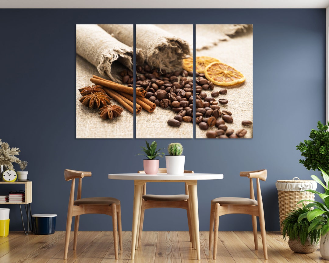 Coffee Artwork for Wall Decor, Coffee Beans Print on Canvas, Picture ...
