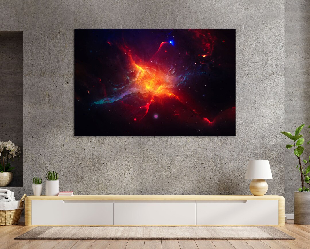 Colorful Space Printing Art on Canvas, Universe Art Design Decor for ...
