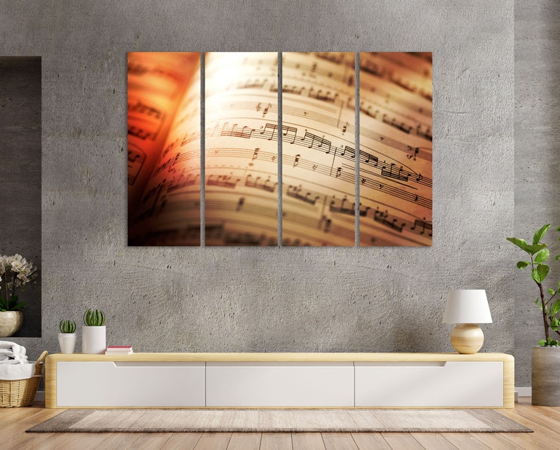 Music Notes at Sunlight Art for Wall, Vintage Music Decor Home, Music ...