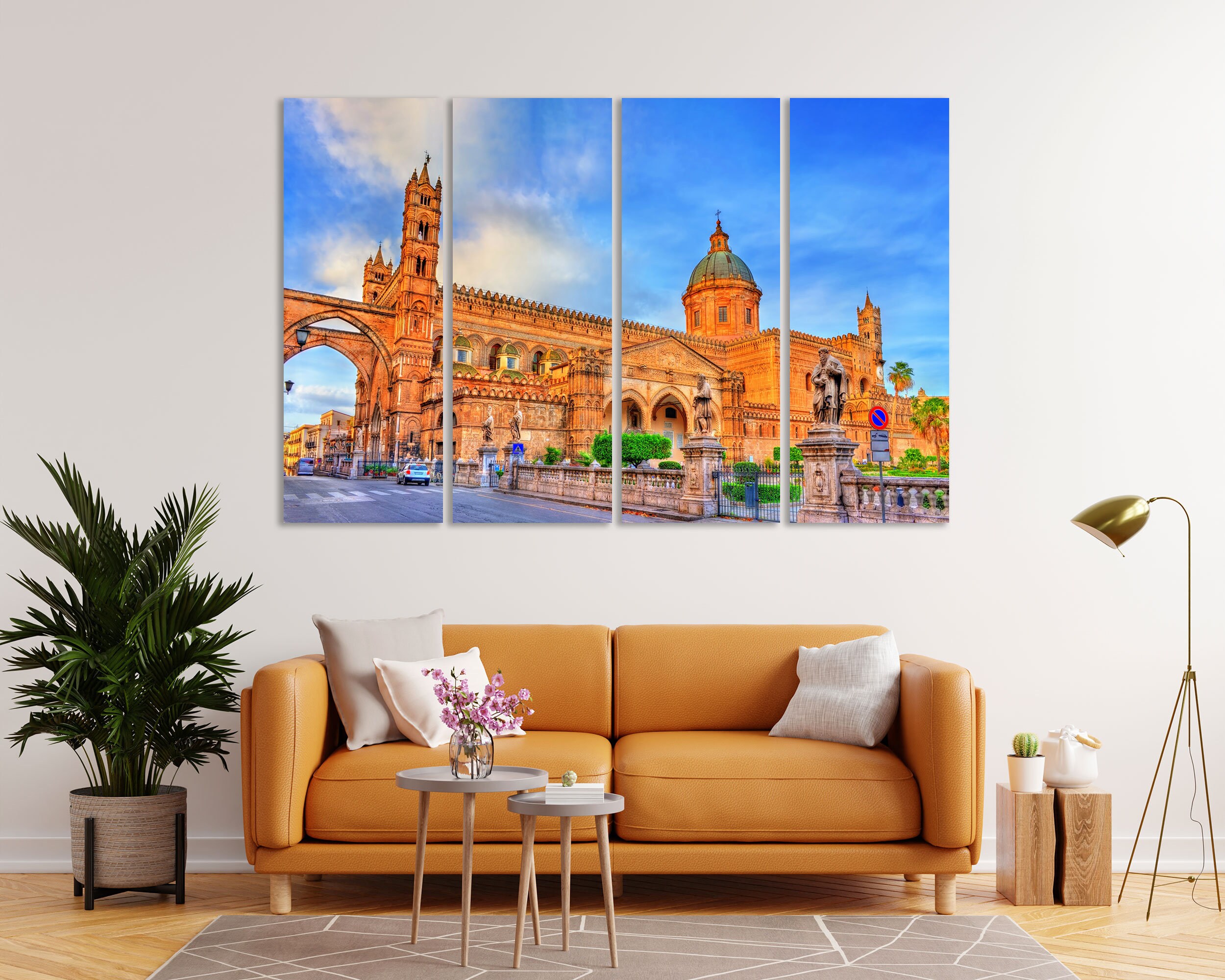 Palermo Cathedral in Sicily Art for Wall, Sicily City Print Canvas ...