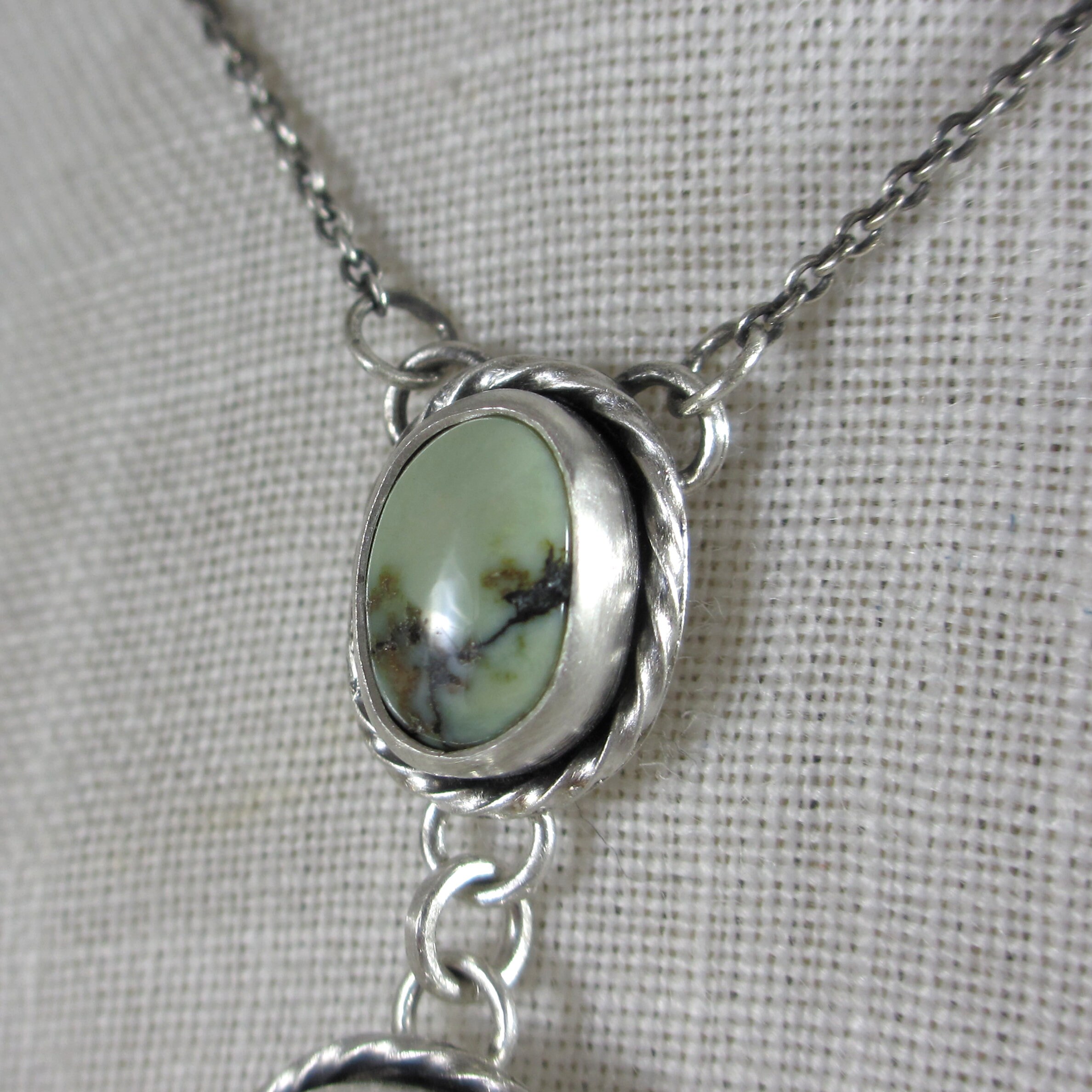 Cascade Necklace * Poseidon Variscite + Damele Turquoise in Sterling ...