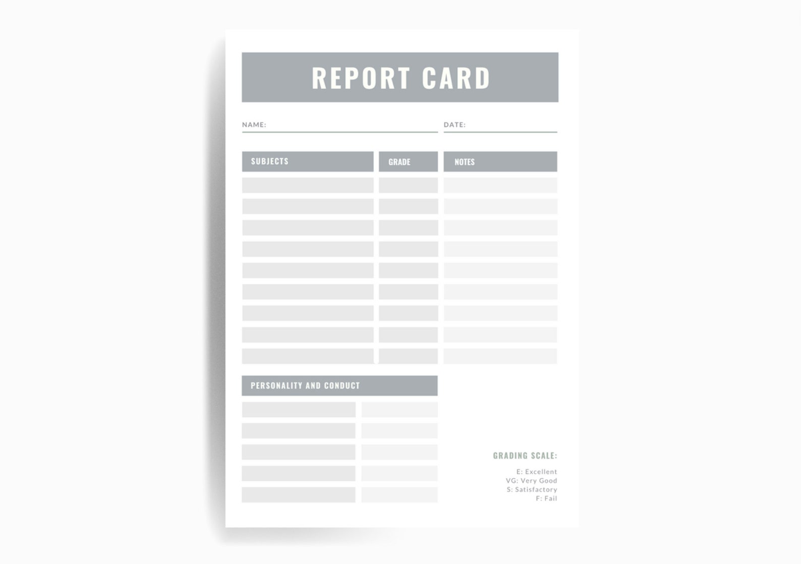 Homeschool Report Card PDF Template Digital Downloadable Etsy Homeschool Report Card PDF Template Digital Downloadable Etsy