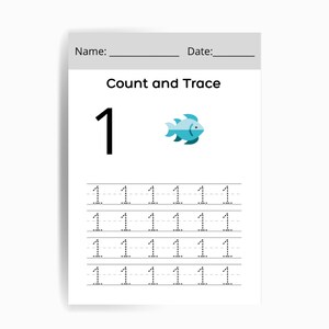 9 Count and Trace Number Worksheets 1 to 9 Digital Printable ...