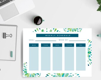 Printable Weekly Schedule Template PDF. - Etsy