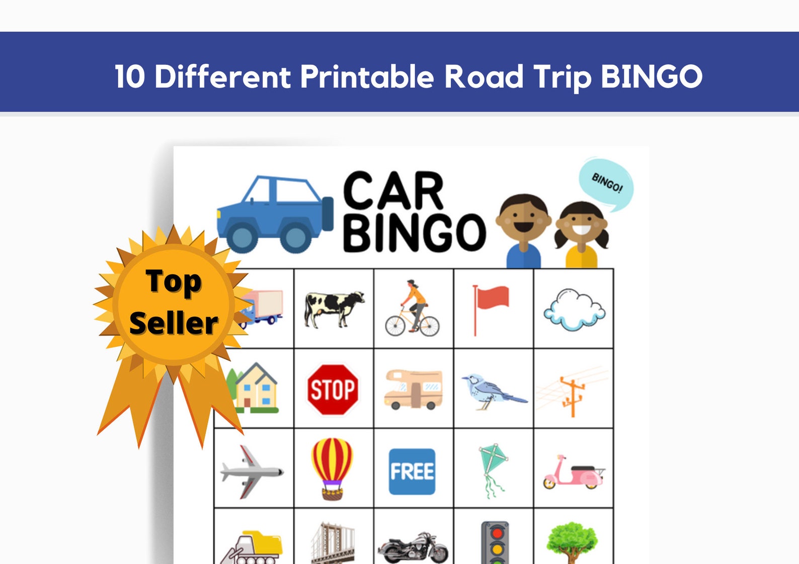 Printable Car Games 10 Car BINGO Cards Digital Downloadable Template - Etsy