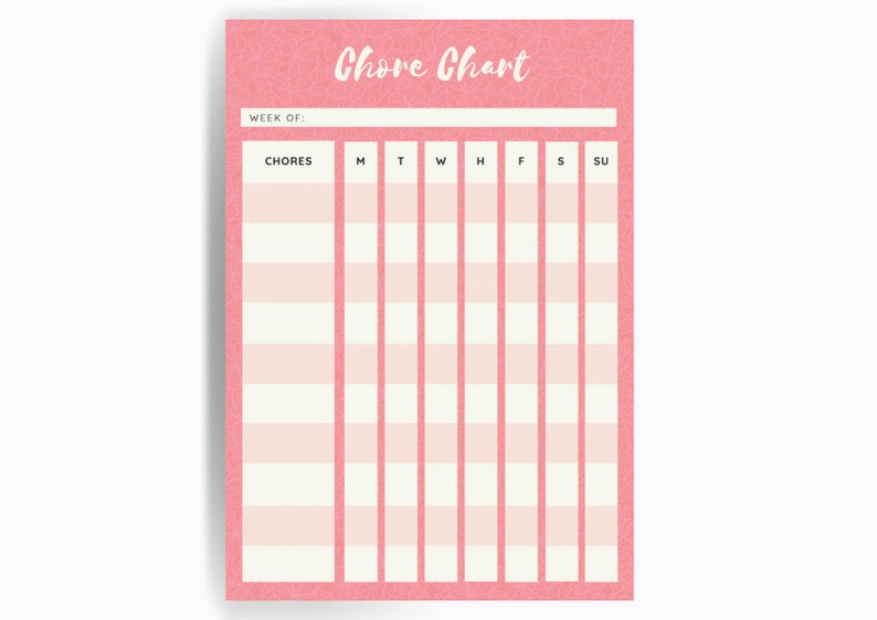 Weekly Chore Charts Digital Printable Templates Multiple - Etsy