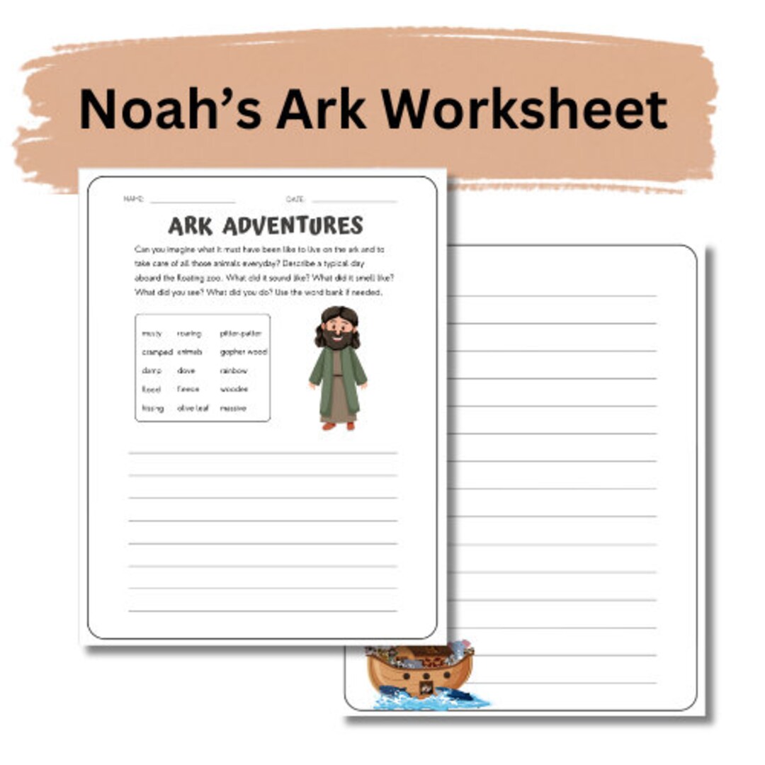 Sunday School Worksheet - Noah's Ark Blank Digital Printable ...