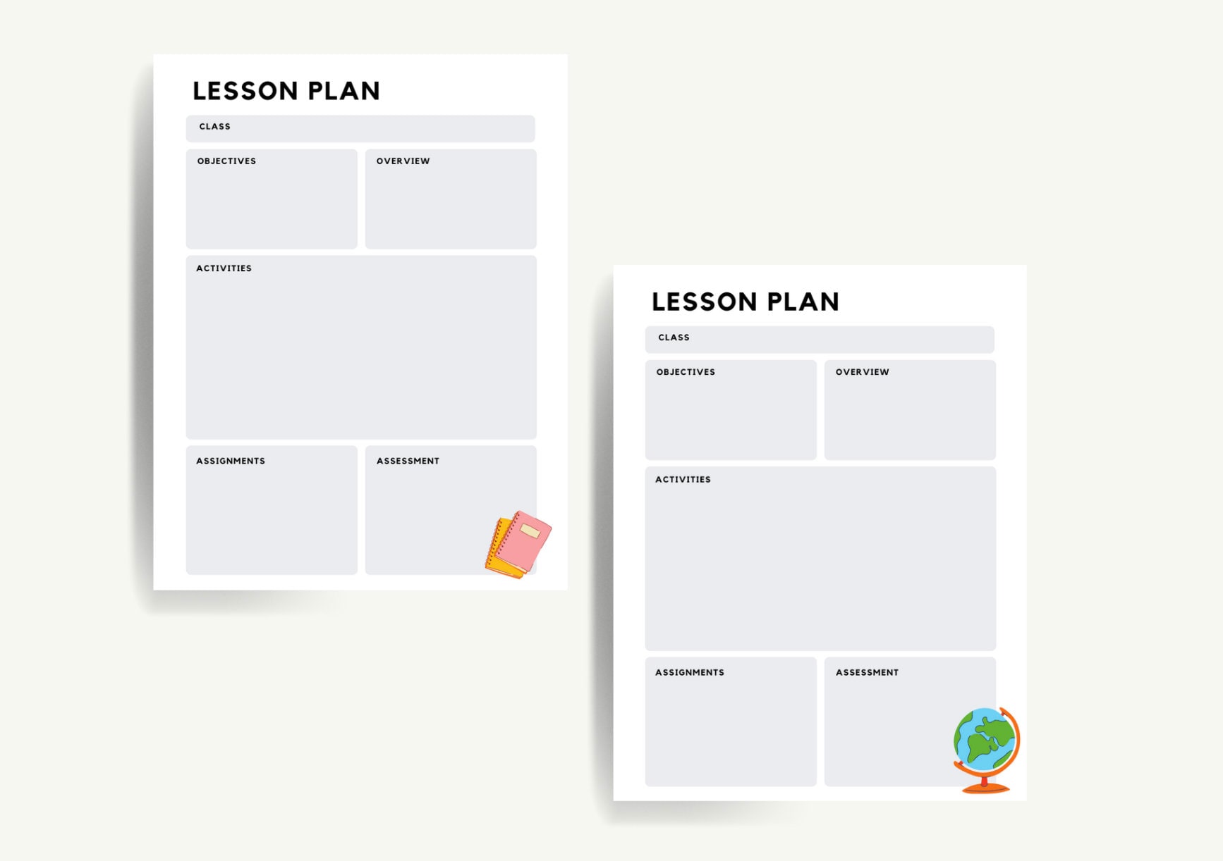 Lesson Plan PDF Printable Blank Template Digital Downloadable - Etsy
