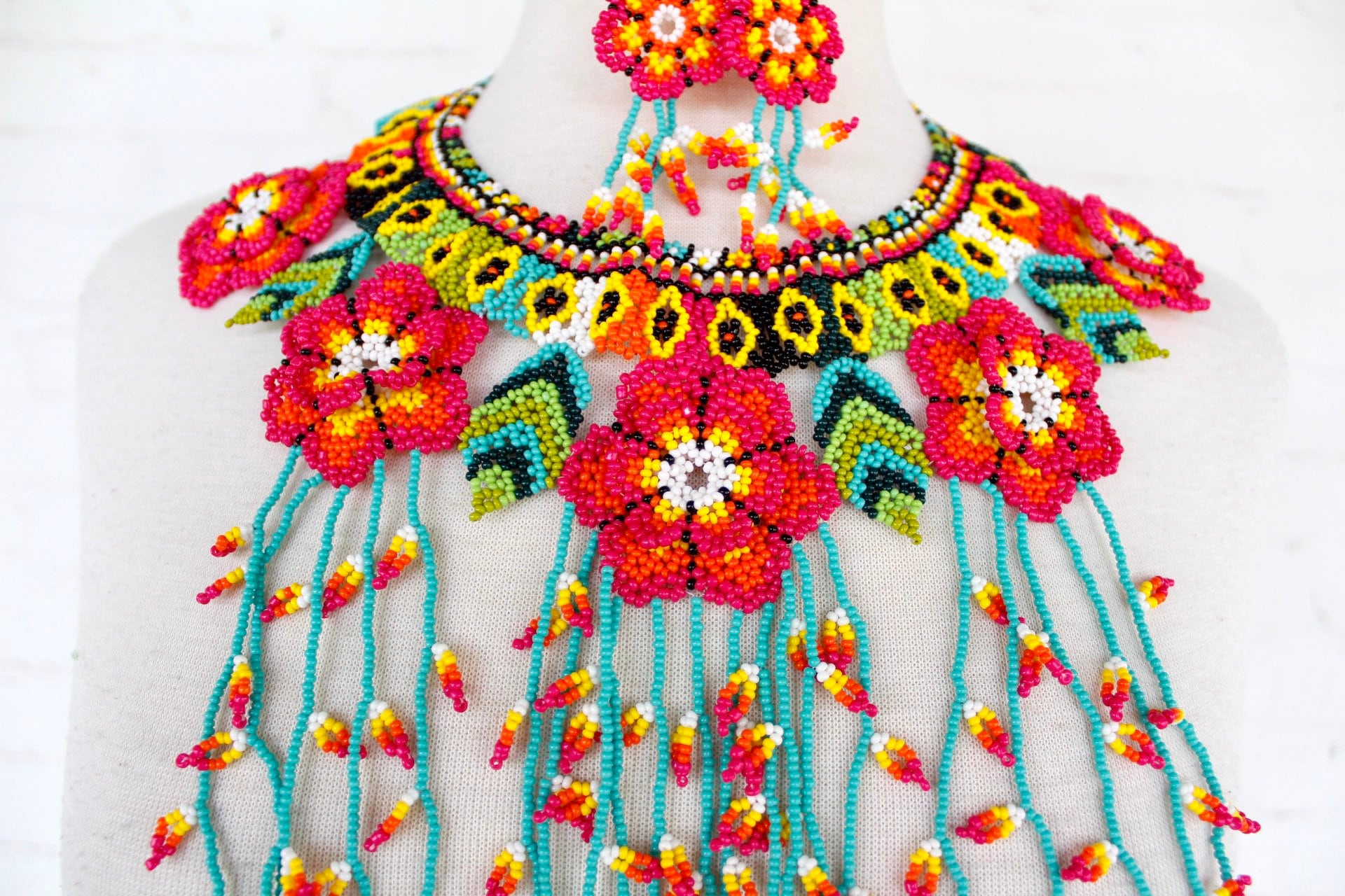 Mexican Jewelry. Beaded Mexican Necklace. Seed Beads Necklace. | Etsy