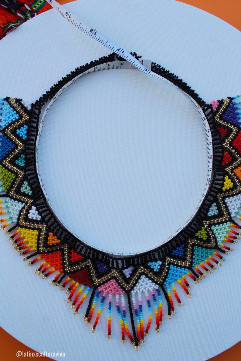 Handmade Mexican Jewelry Set Huichol Art Beaded Necklace - Etsy