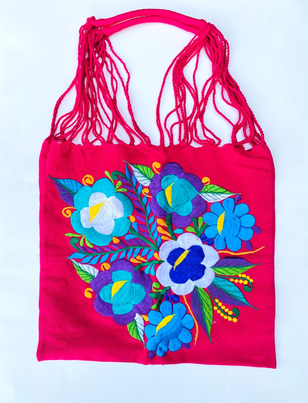 Tote Bag, Mexican Bag, Traditional Embroidered Bag, Mexican Morral Bag ...