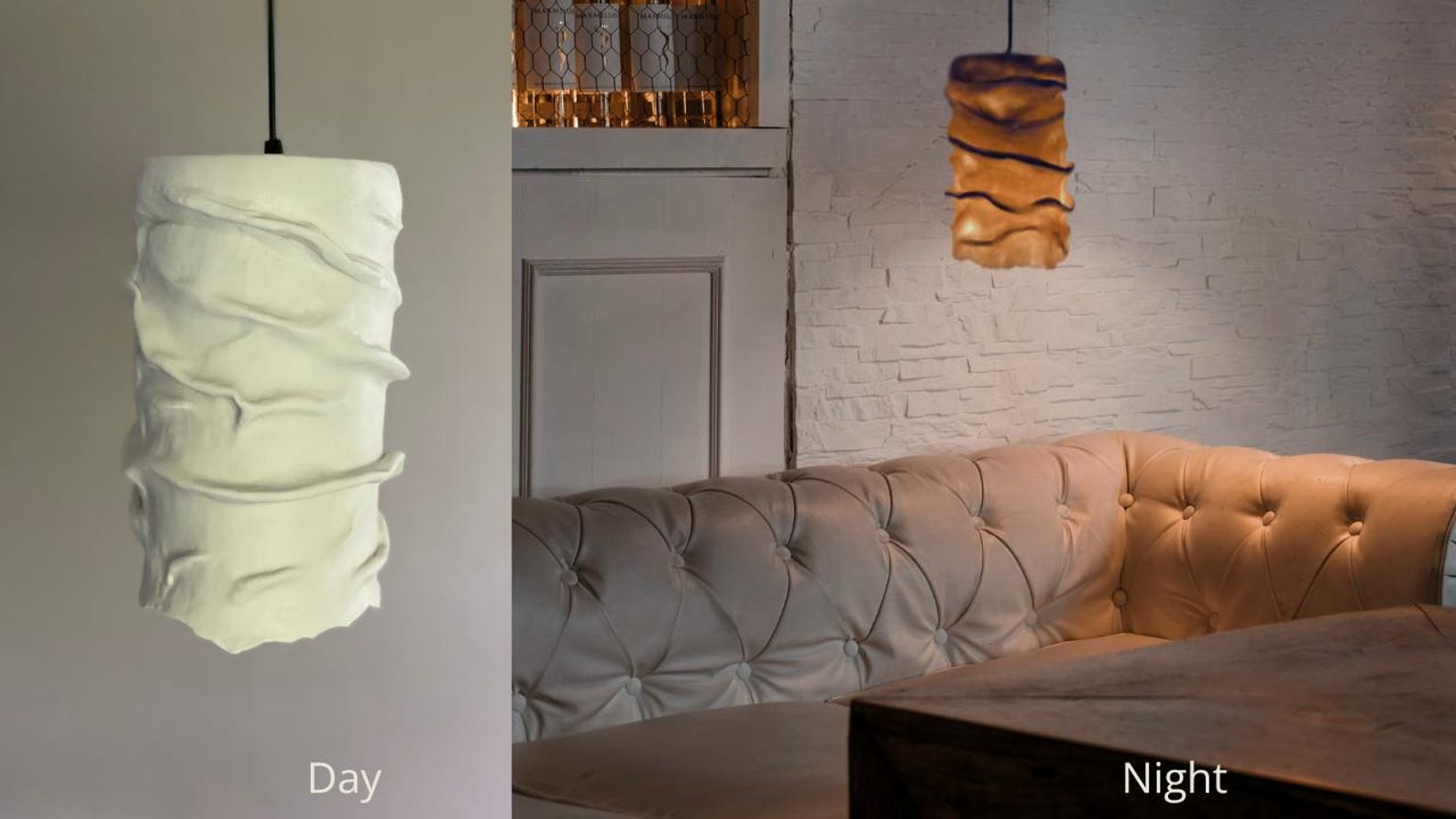 Porcelain Pendant Light 10" Tall | Modern Ceramic Hanging Lamp | Unique ...