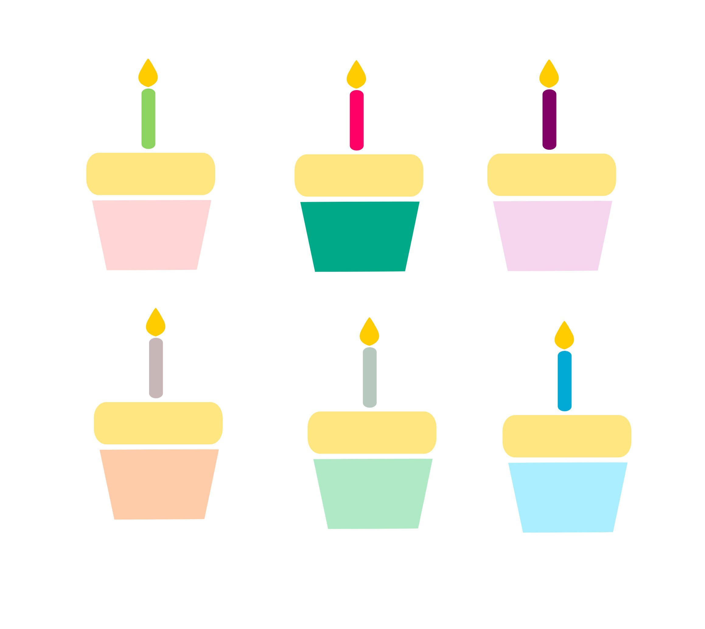 Cupcake Clipart/ Birthday Clip Art/cupcake With Candle - Etsy