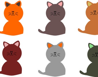 Cute Fluffy Cat Clipart, Cat Illustrations, Cat PNG, Transparent ...