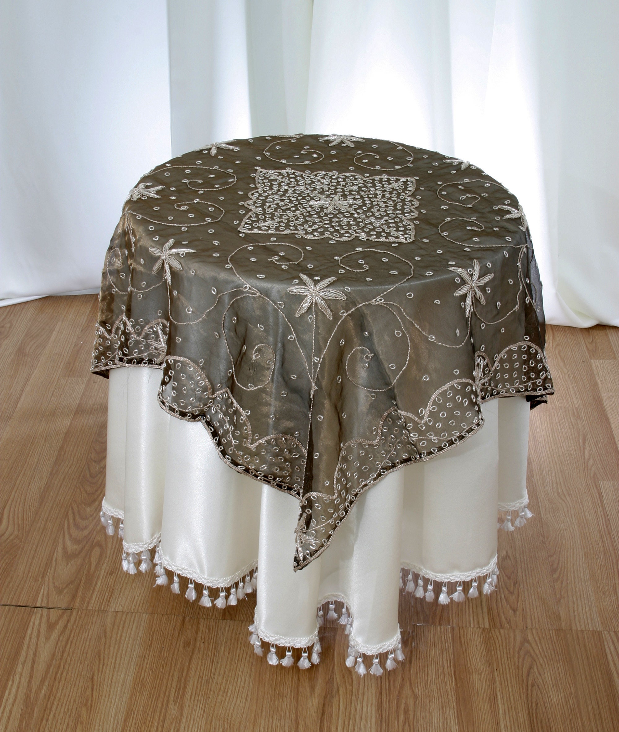 Table Topper Indian Hand Made Beaded Table Cloth 60"x60" - Etsy